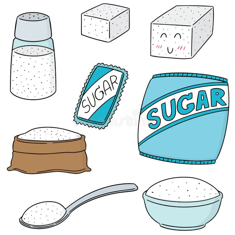Vector set of sugar stock vector. Illustration of calorie - 117697733