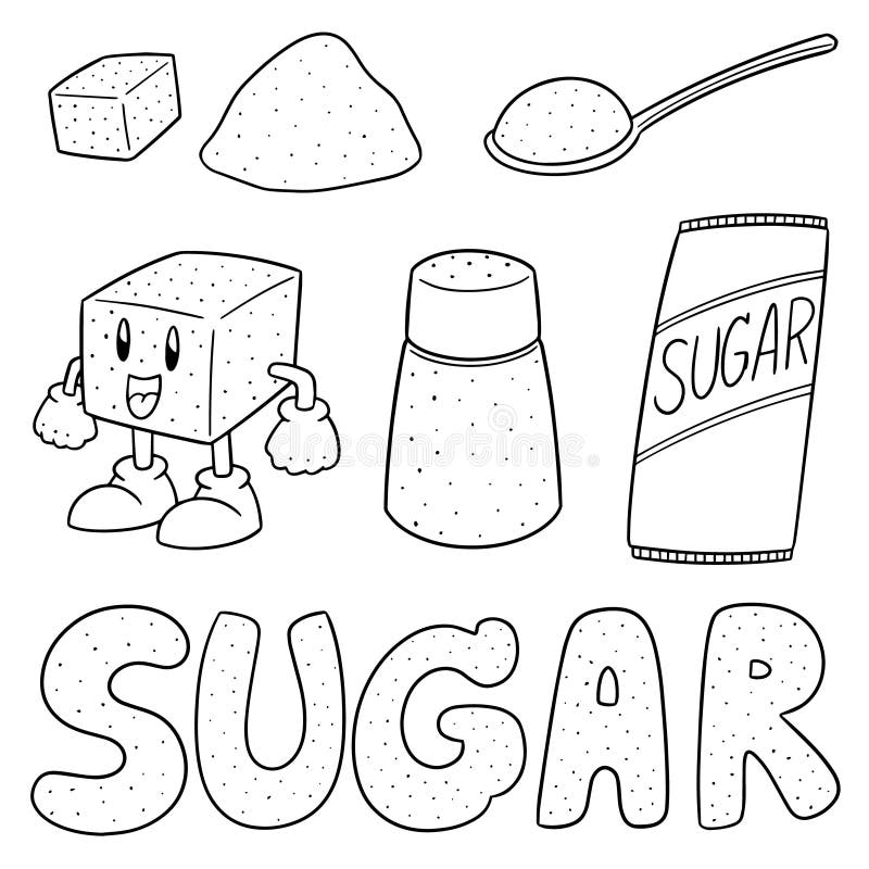 Vector set of sugar stock vector. Illustration of collection - 121026353
