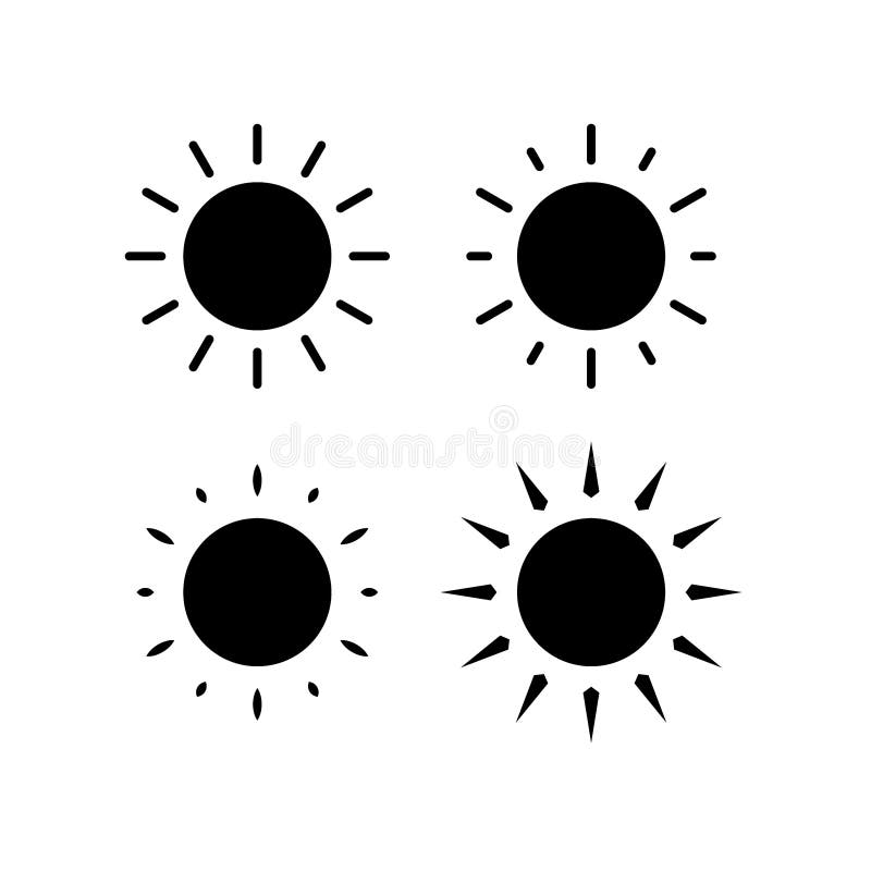 Vector Set of Suns. Four Painted Solar Symbols Stock Vector ...