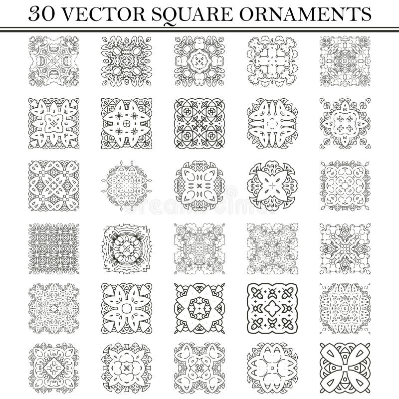 Vector Set of Symbols. Abstract Square Ornament Stock Vector ...