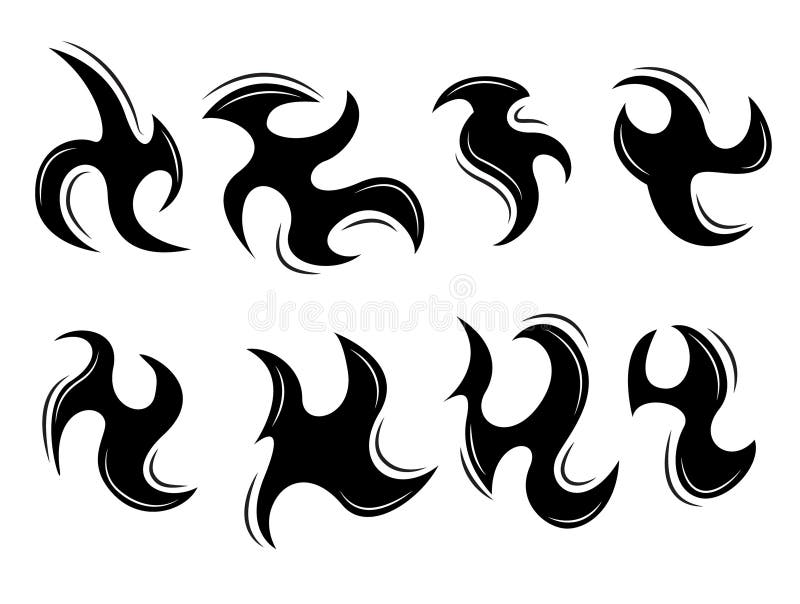 Vector Set of Symbols for Comics and Tattoos of Different Shapes and ...