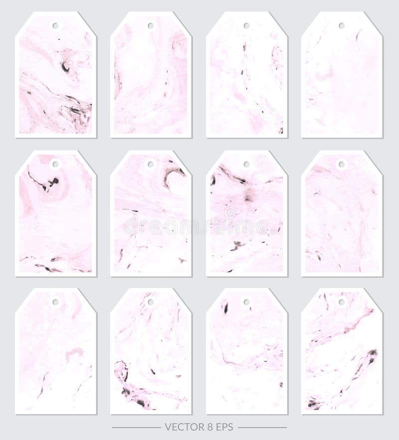 Vector. Set of Tags with Marble Textures Stock Illustration ...