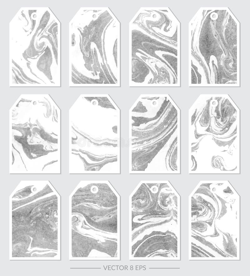 Vector. Set of Tags with Marble Textures Stock Illustration ...