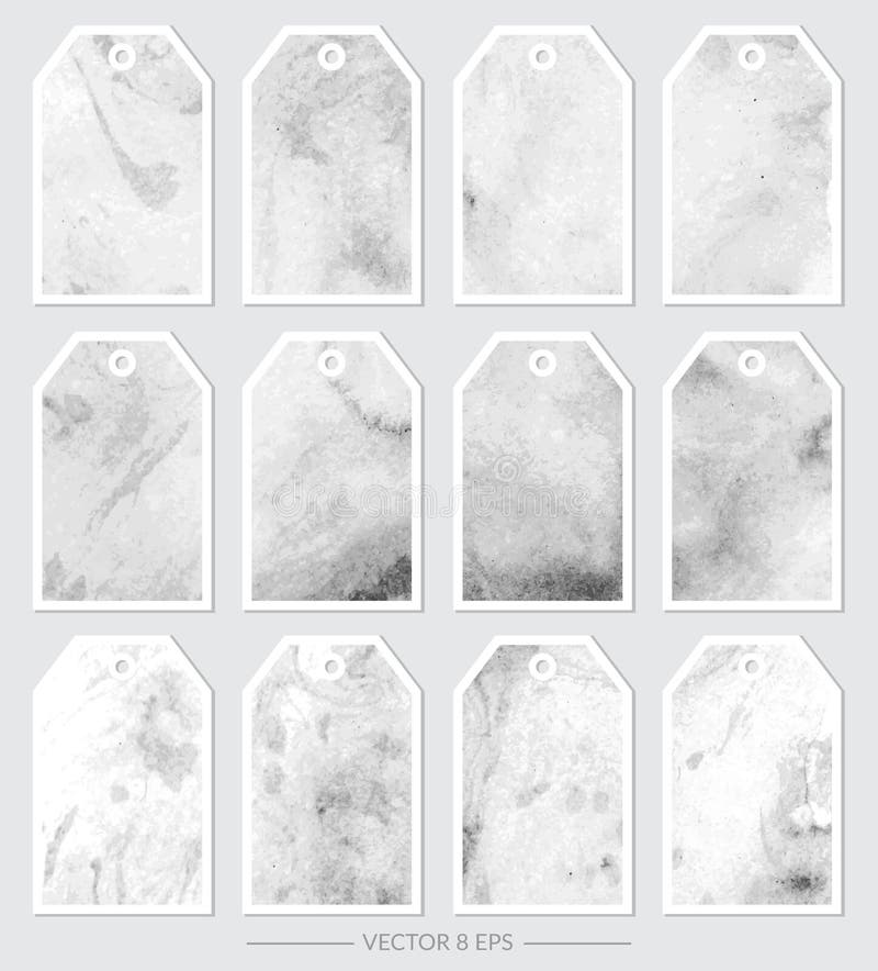 Vector. Set of Tags with Marble Textures Stock Illustration ...