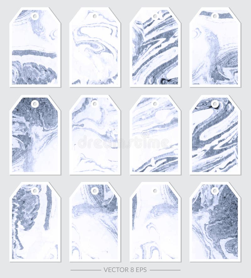 Vector. Set of Tags with Marble Textures Stock Illustration ...