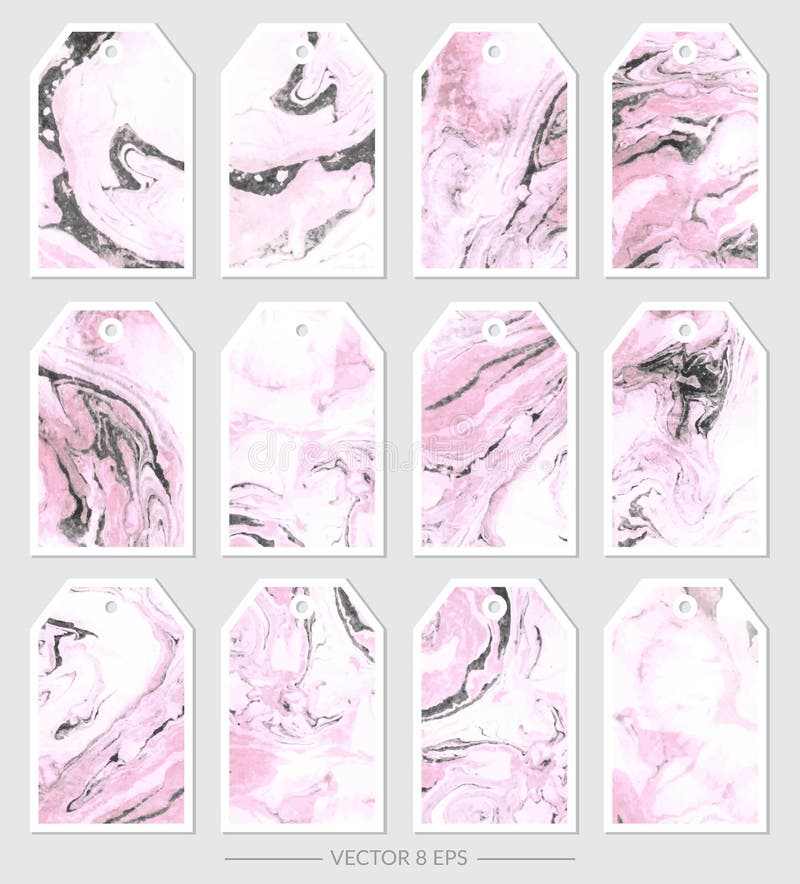 Vector. Set of Tags with Marble Textures Stock Illustration ...