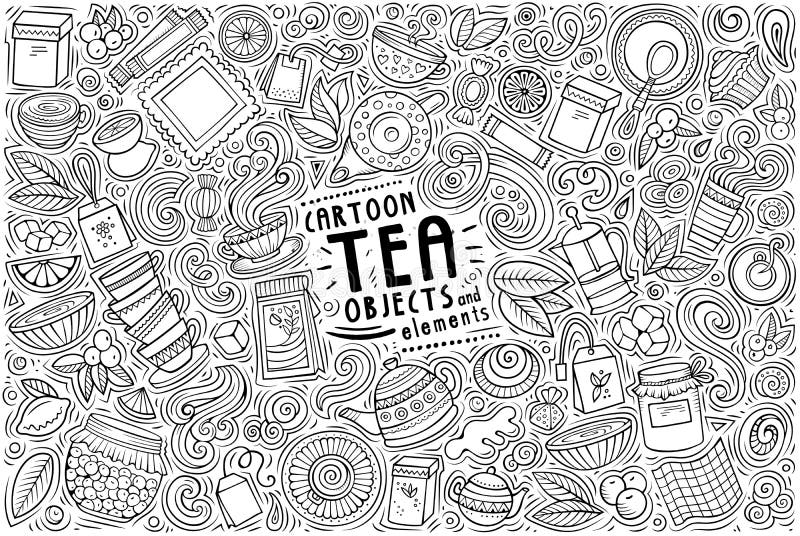 Vector Set of Tea Theme Items, Objects and Symbols Stock Illustration ...