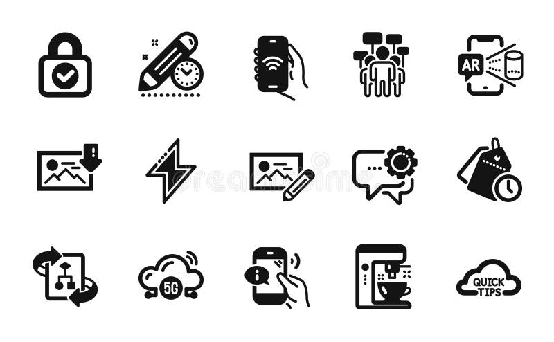 Vector Set Of Technical Algorithm Project Deadline And Internet App
