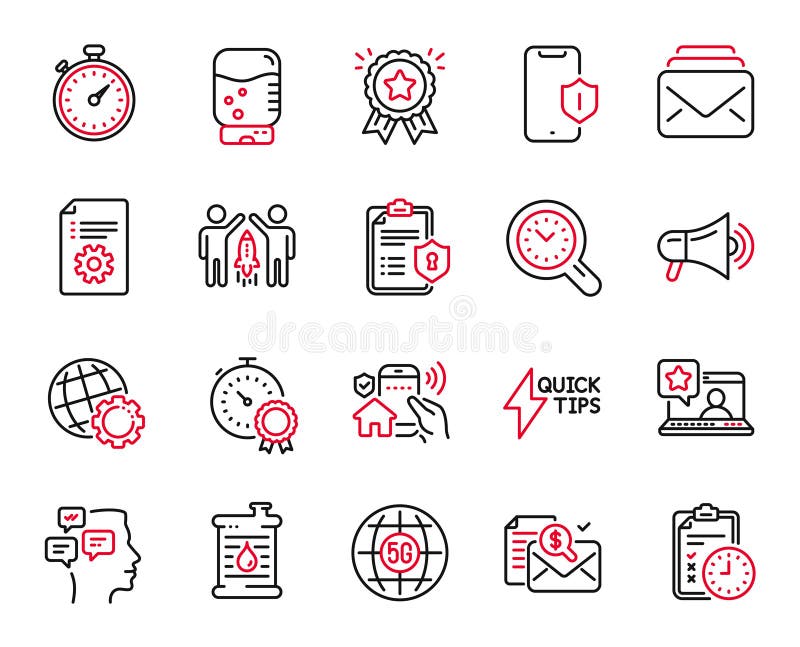 Vector Set of Technology Icons Related To House Security, Time ...