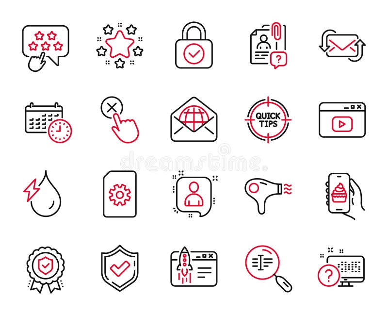 Vector Set of Technology Icons Related To Security Lock, Online Quiz ... Vector Set of Technology Icons Related To Security Lock, Online Quiz ...