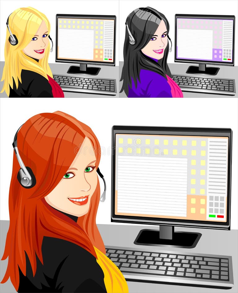 Telephone Operator Stock Illustrations – 30,266 Telephone Operator ...
