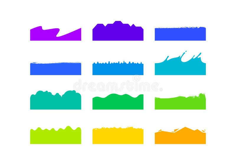 Vector Set of Template Dividers Shapes. Abstract Design Elements for ...