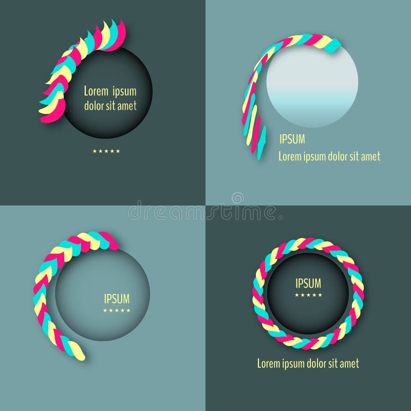 Vector Set Template Round Logo Design. Stock Vector - Illustration of ...