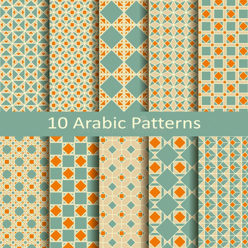 Vector Set of Ten Arabic Traditional Patterns Stock Vector ...