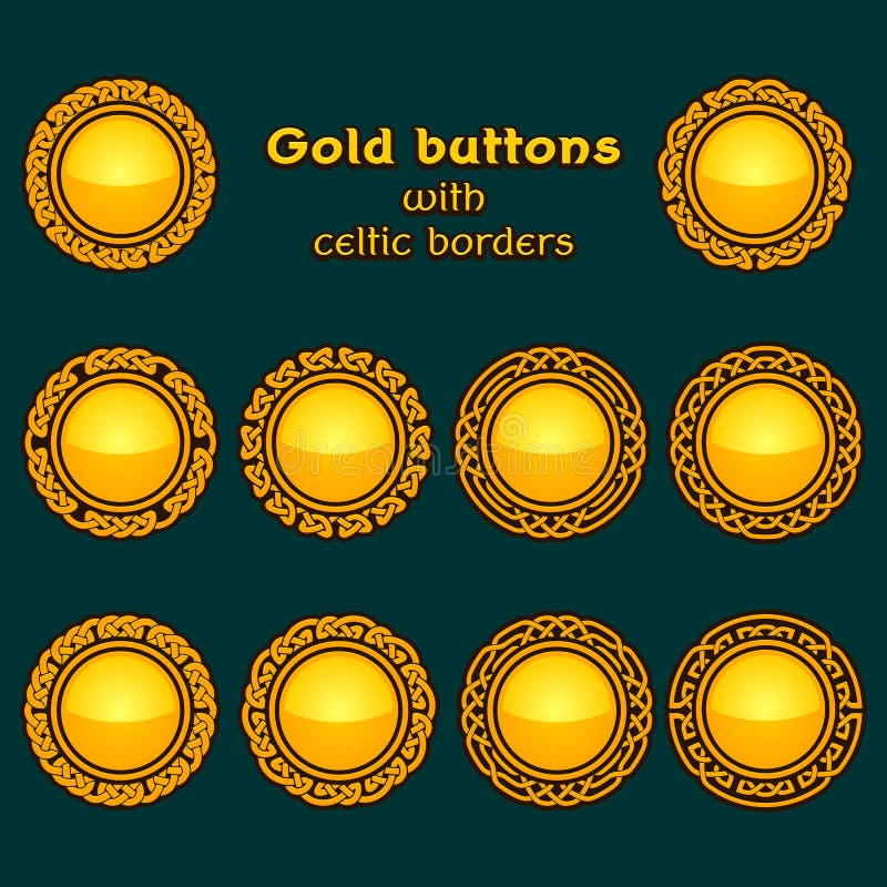 Game Cartoon Stars. Crystal Golden Gui Buttons Icons and Status Bar ...