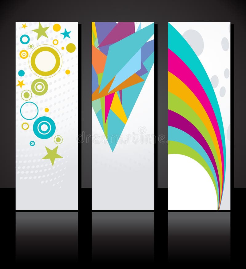 Vector Set of Three Colorful Banners Background Stock Vector ...