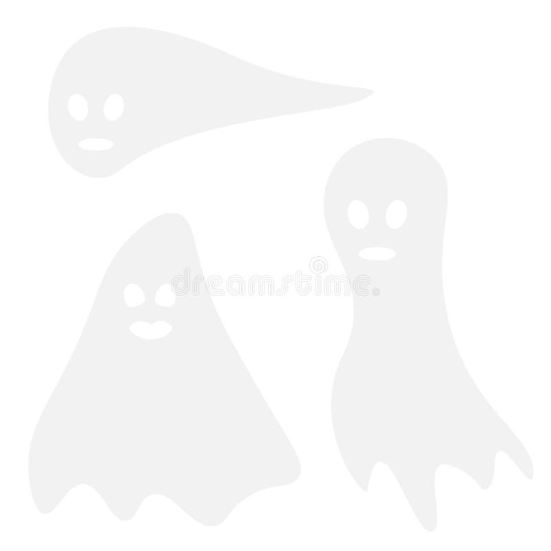 Vector Set of Three Ghosts for Halloween on a Transparent Background in ...