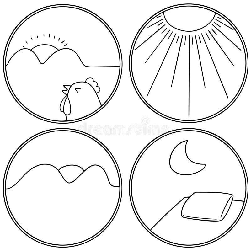 Vector Set of Time of the Day Stock Vector - Illustration of collection ...