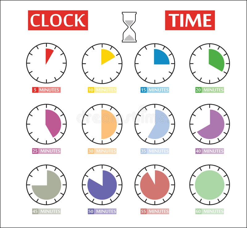 Vector Set of Timer Icons. Different Time Interval Icons Stock Vector ...