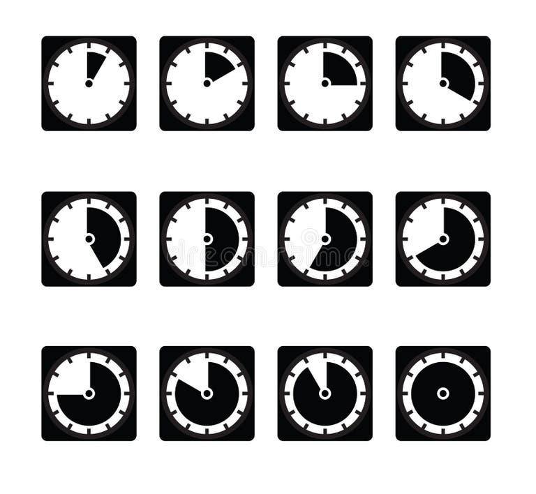 Vector Set of Timer Icons. Different Time Interval Icons Stock Vector ...