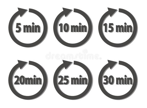 Vector Set of Timer Icons. Different Time Interval Icons Stock Vector ...
