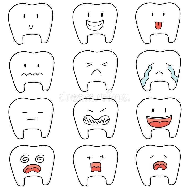 Vector set of tooth stock vector. Illustration of dentistry - 117700660