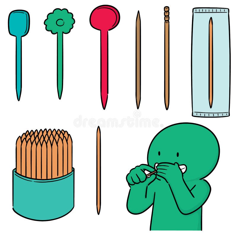 Toothpick Hand Drawn Vector Ullistration in Cartoon Style Stock ...