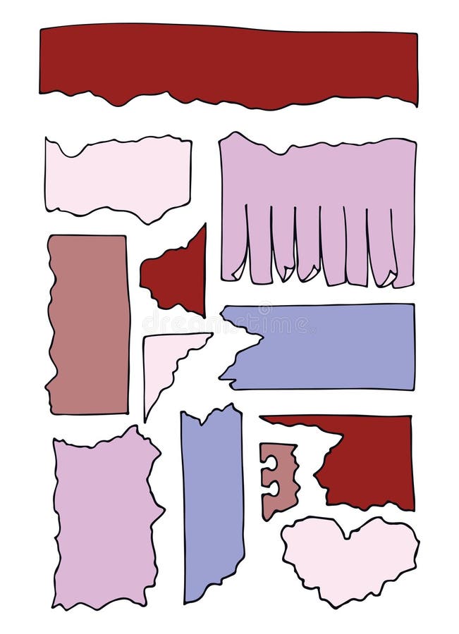 Vector Set of Torn Paper Sheets. Paper Notes, Stickers, Sheets. Writing ...