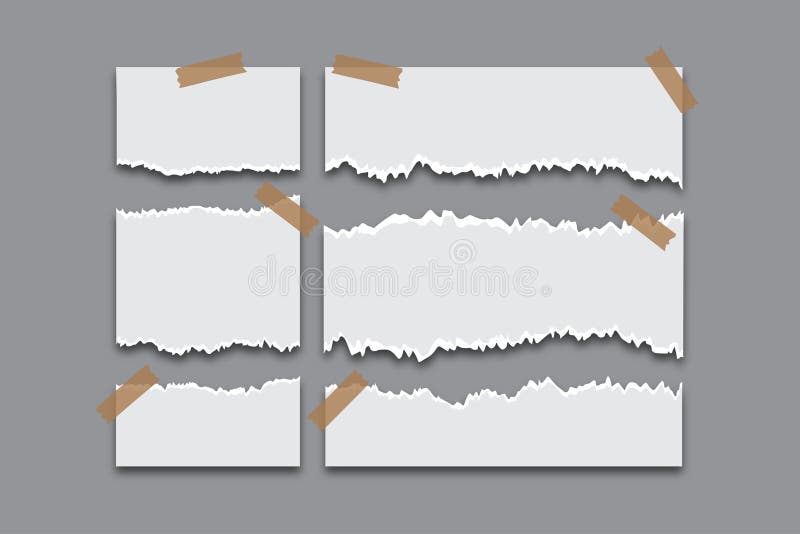 Vector Set of Torn Ripped Paper Sheets Stock Vector - Illustration of ...