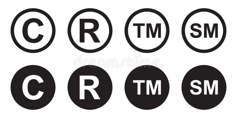 Vector Set of Trademark Symbols Stock Illustration - Illustration of ...