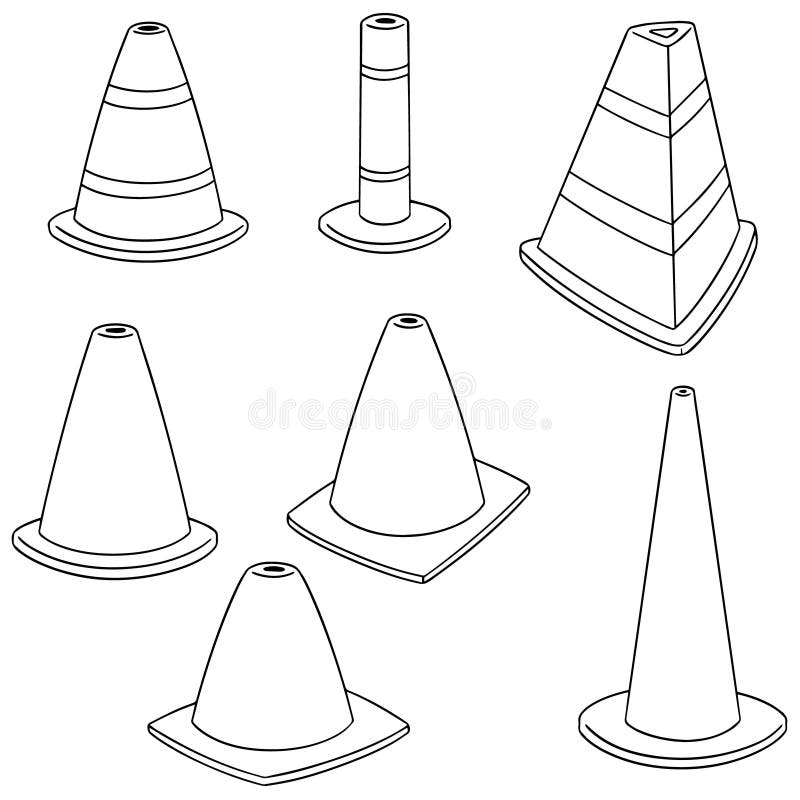 Vector set of traffic cone stock vector. Illustration of safety - 117693441 Vector set of traffic cone stock vector. Illustration of safety - 117693441