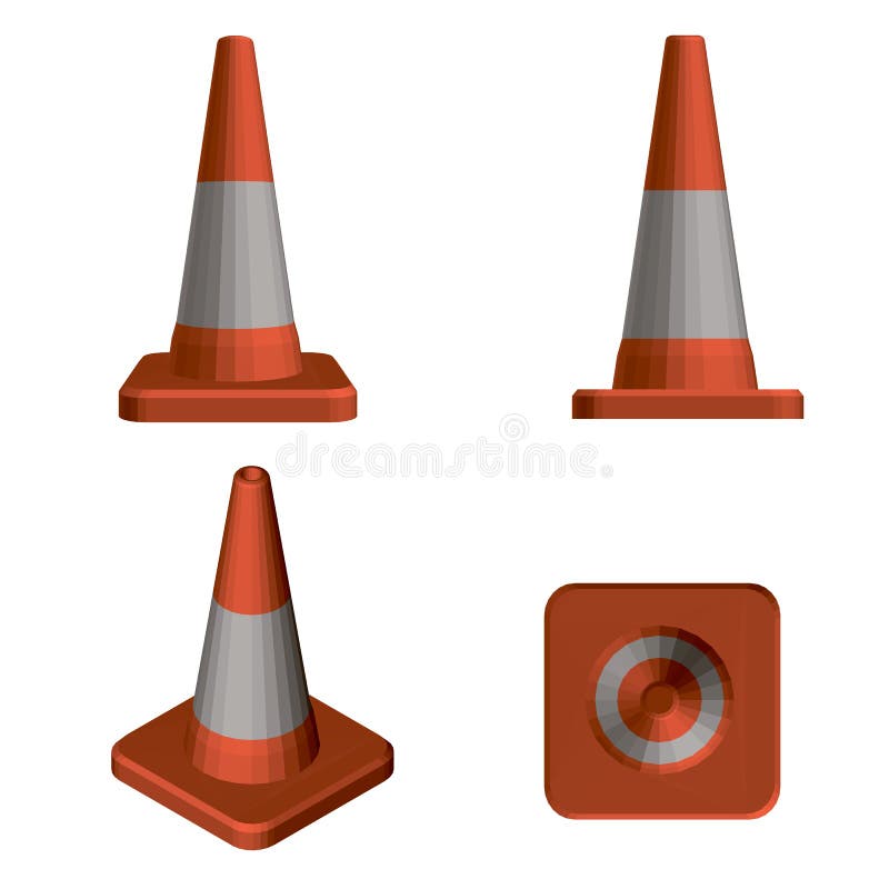 Vector Set with Traffic Cones for Road Safety or for Driver Training ...
