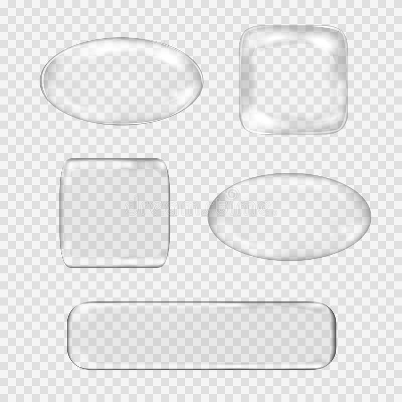Vector Set of Transparent Glass Buttons. White Stock Illustration ...
