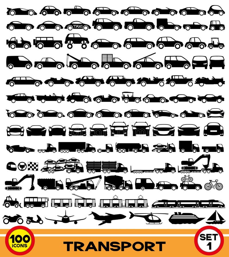 Vector Commercial Vehicles Pictograms Stock Vector - Illustration of ...