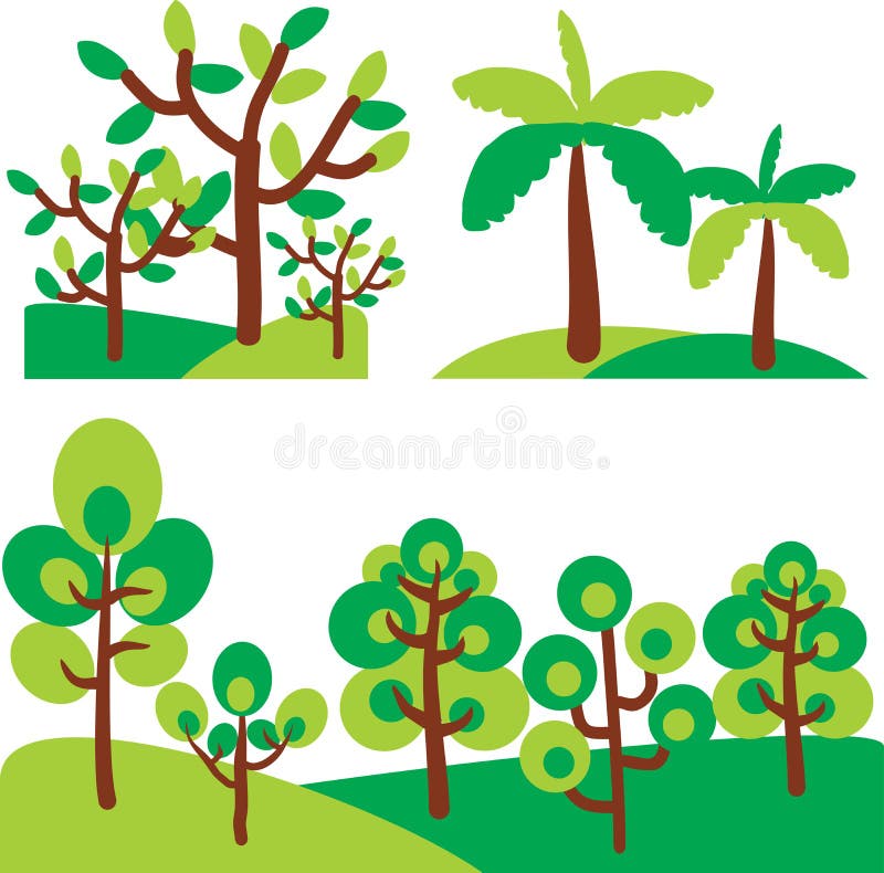 Vector set. Tree Clip Art stock vector. Illustration of summer - 97822196