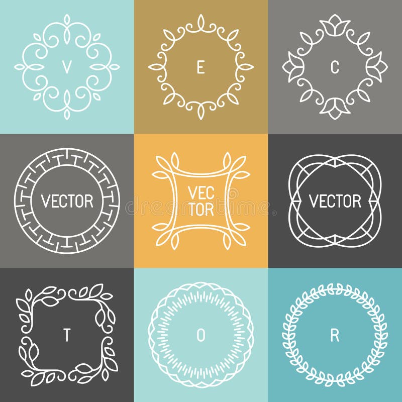 Vector Set of Trendy Logo Design Elements Stock Vector - Illustration ...