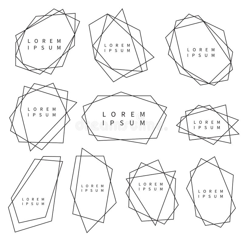 Vector Set of Trendy Polygonal Frames for Logo Stock Vector ...