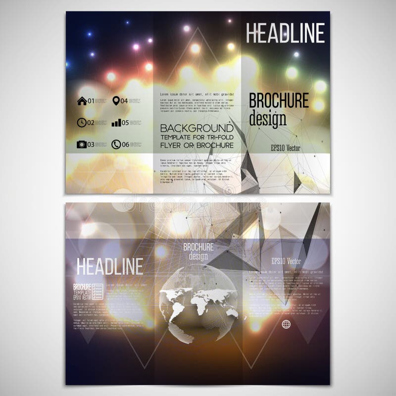 Vector Set of Tri-fold Brochure Design Template Stock Vector ...