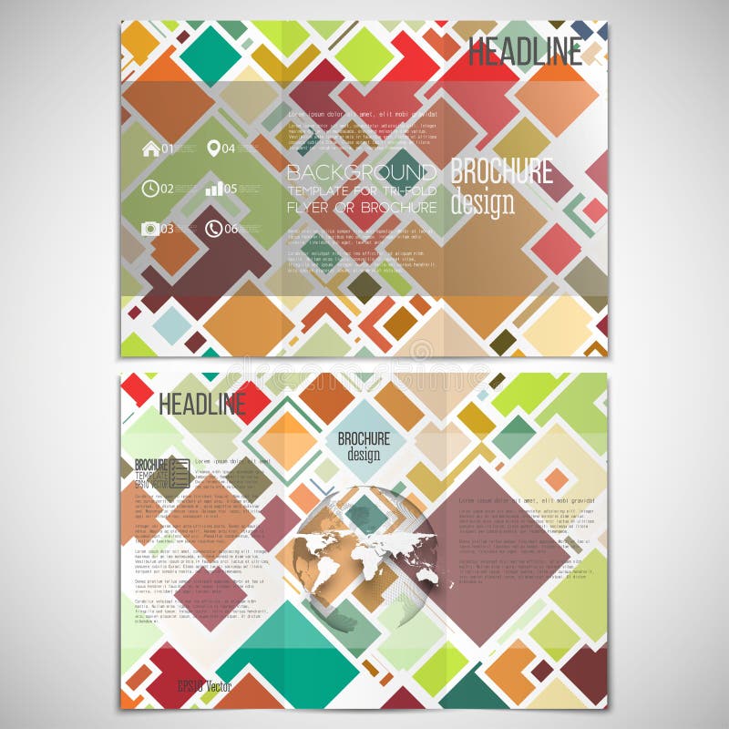 Template Tri Fold Vector Folder Leaflet Rhombus Stock Illustrations ...
