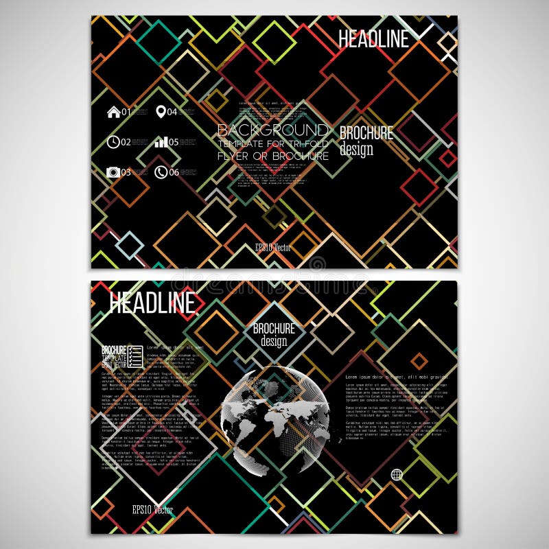 Template Tri Fold Vector Folder Leaflet Rhombus Stock Illustrations ...