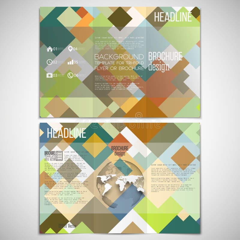 Fold Brochure Design Template Vector Folder Leaflet Rhombus Stock ...