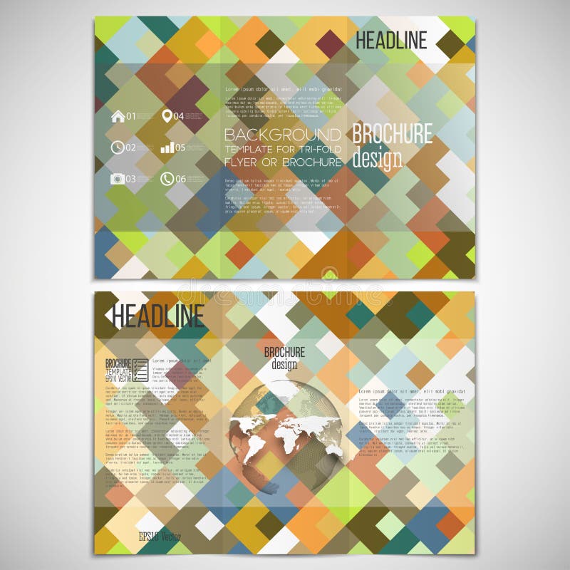 Fold Brochure Design Template Vector Folder Leaflet Rhombus Stock ...