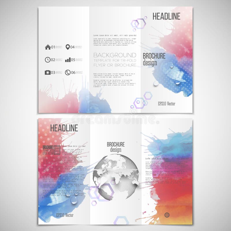Vector Set of Tri-fold Brochure Design Template on Stock Vector ...