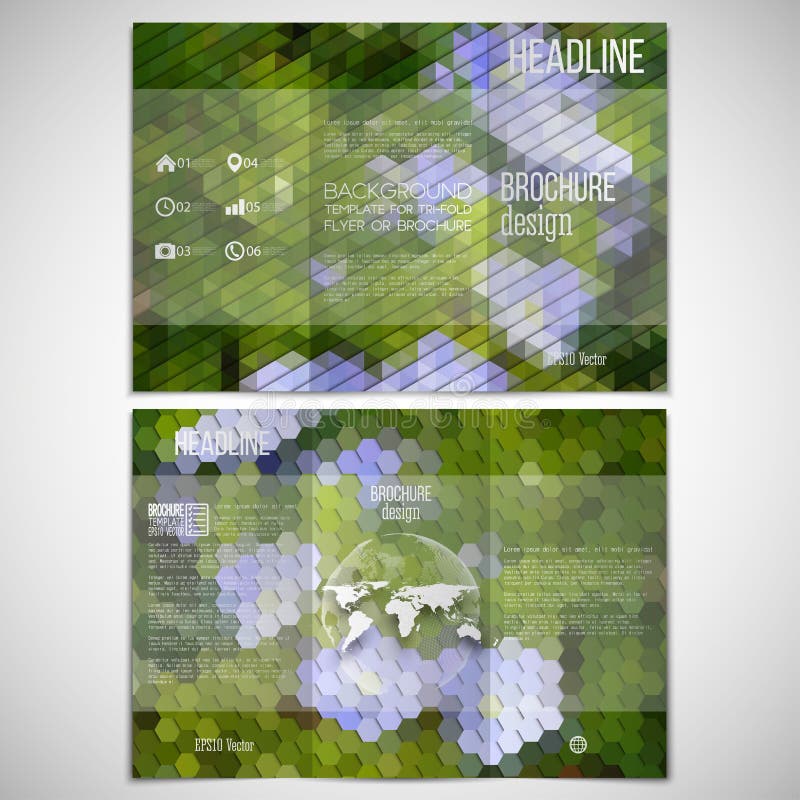 Vector Set of Tri-fold Brochure Design Template on Stock Vector ...