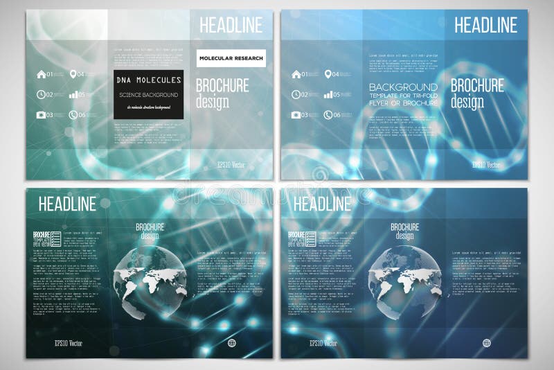 Vector Set of Tri-fold Brochure Design Template on Stock Vector ...