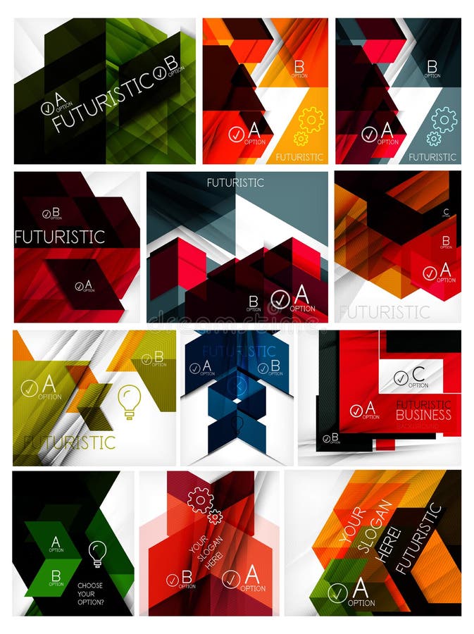 Vector Set of Triangle and Arrow Abstract Backgrounds Stock Vector ...
