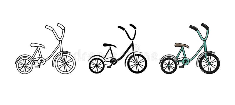 Vector Set of Tricycles. Cycling. Active Lifestyle Stock Vector ...