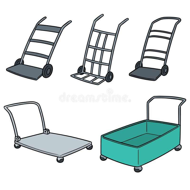 Vector set of trolleys stock vector. Illustration of element - 118801875