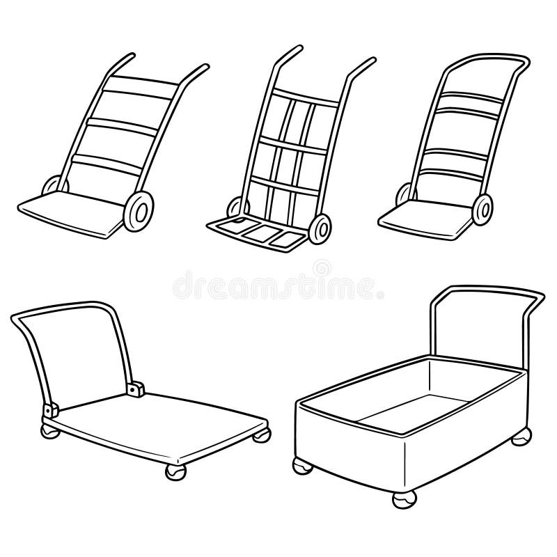 Vector set of trolleys stock vector. Illustration of clip - 118802002
