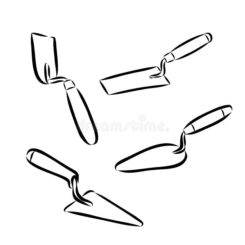 Vector Set of Trowel Construction Trowel Vector Stock Vector ...
